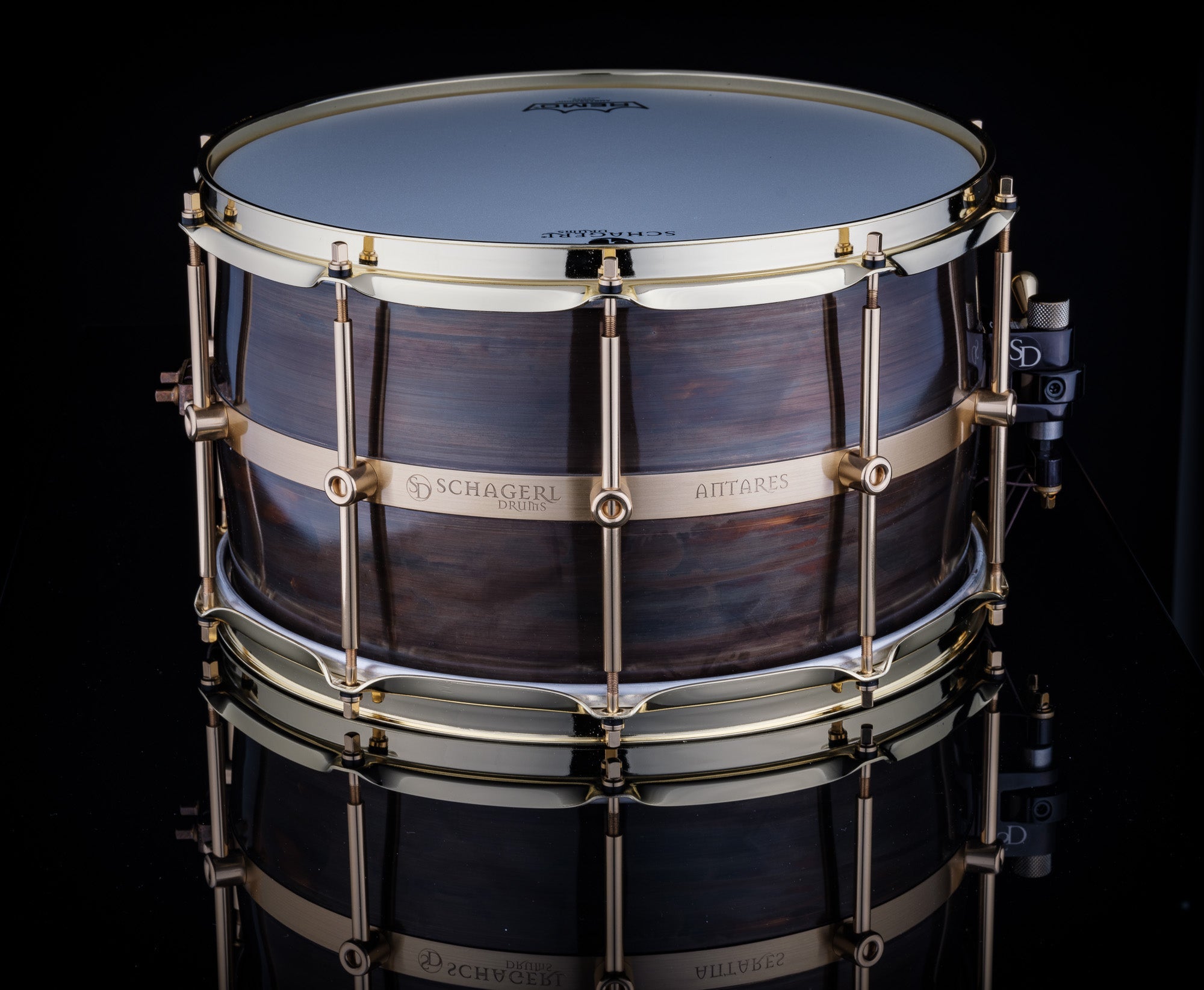 Schagerl Antares 14" x 6.5" Custom Dark Brass Snare Drum – Rubix Drums USA